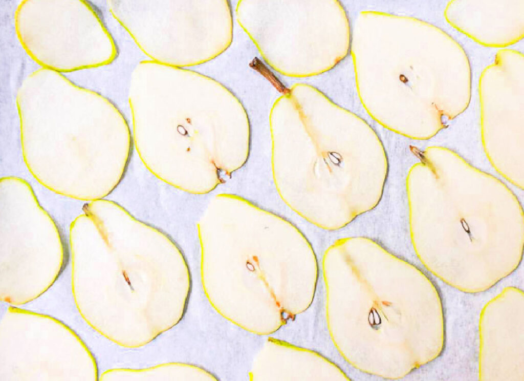 Pear Chips in the Oven (or Air Fryer) | easy & healthy snack recipe!