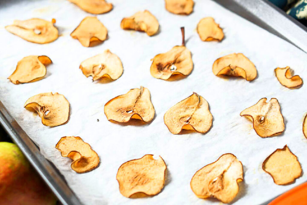 Pear Chips in the Oven (or Air Fryer) | easy & healthy snack recipe!